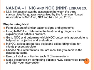 Nursing process, nanda i, nic & noc | PPTX