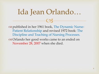 critique of Nursing process theory ( ida jean orlando) | PPTX