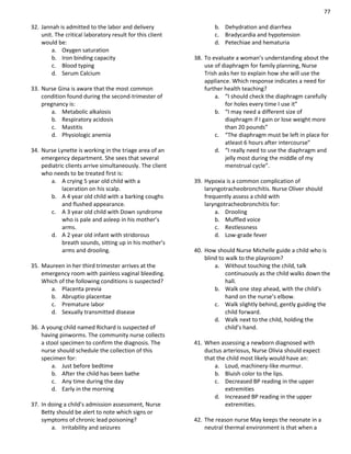 Nursing question practice case | PDF