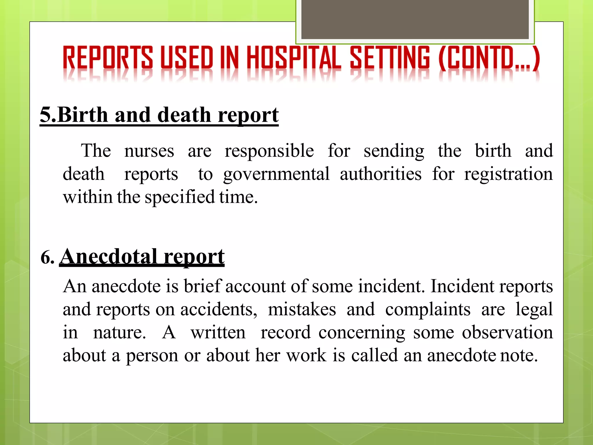 Nursing recording & reporting | PPT