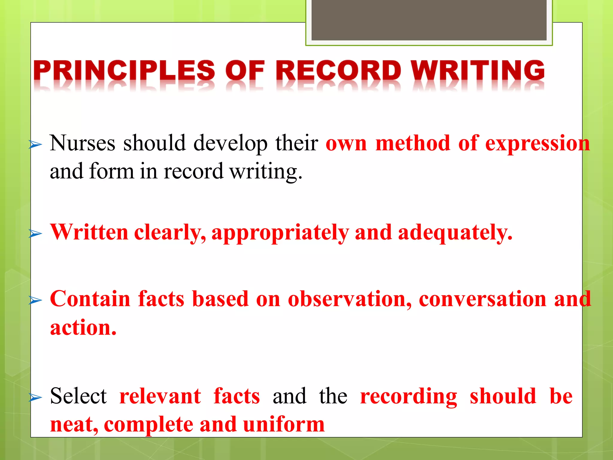 Nursing recording & reporting | PPT