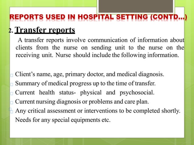 Nursing recording & reporting | PPT