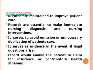 nursing records n reports.pptx records and reports | PPTX