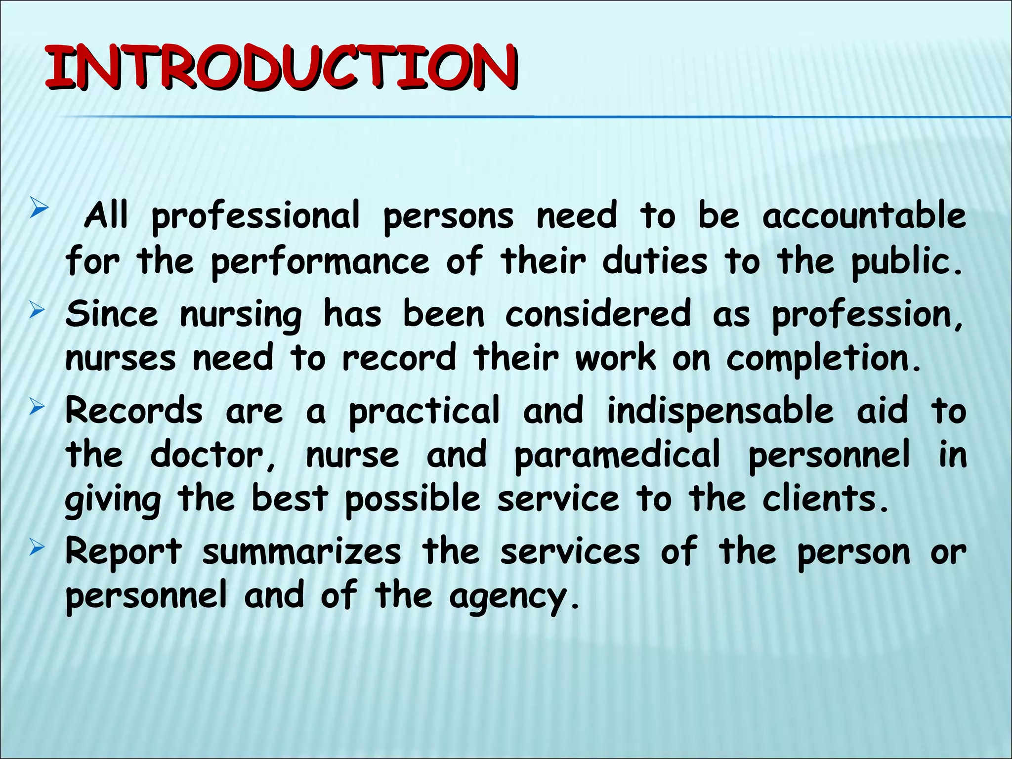 Nursing records & reports | PPT