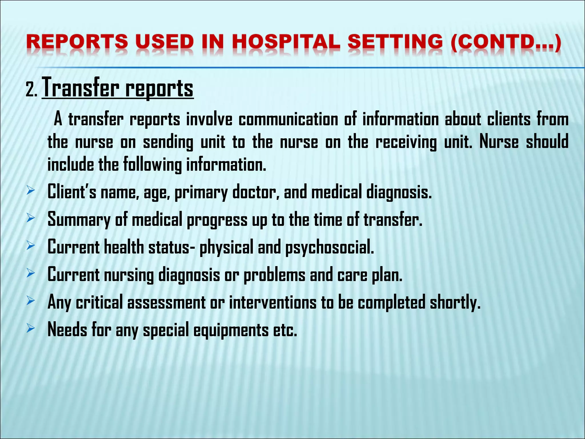 Nursing records & reports | PPT