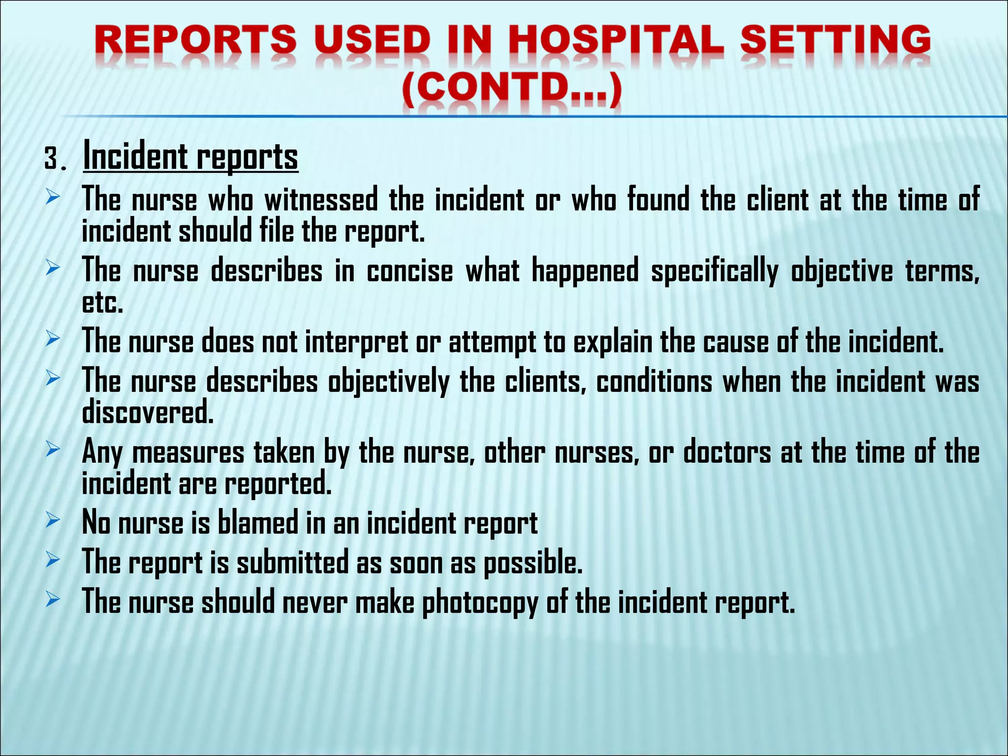 Nursing records & reports | PPT