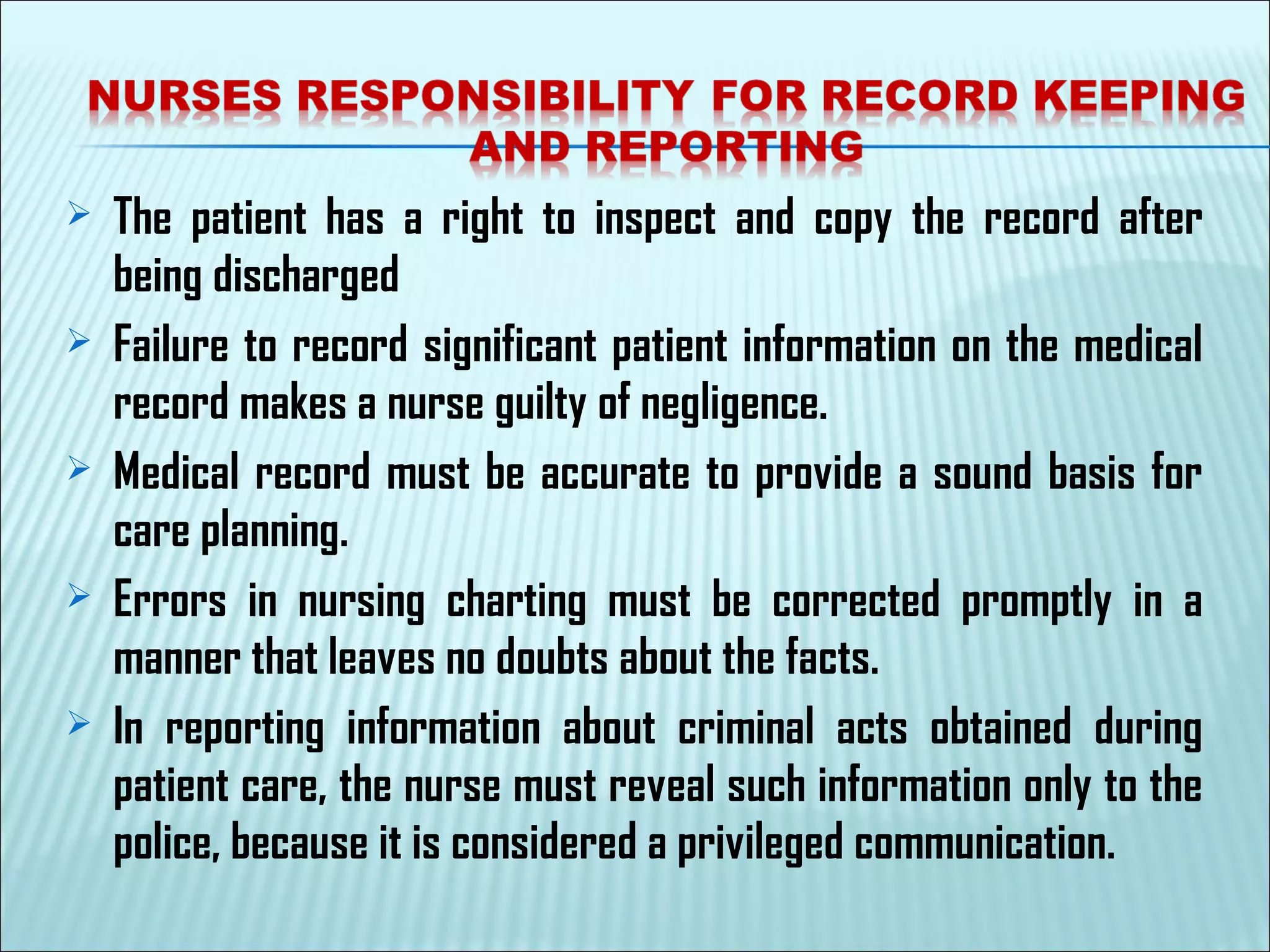 Nursing records & reports | PPT