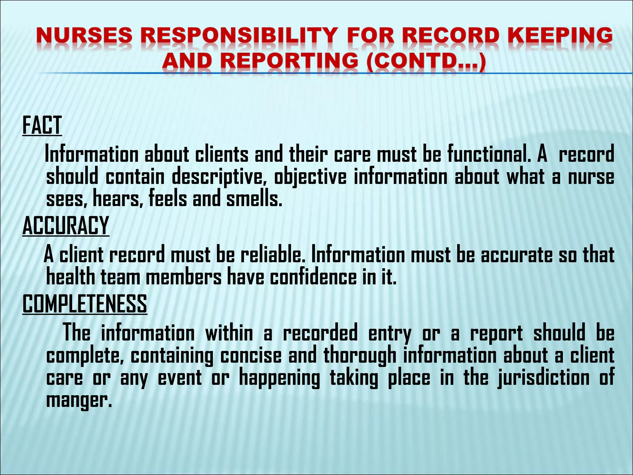 Nursing records & reports | PPT