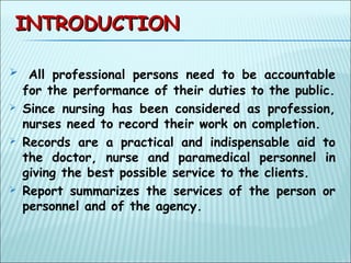 Nursing records & reports | PPT