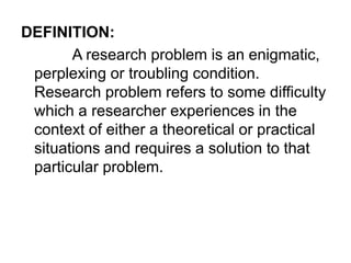 NURSING RESEARCH - RESEARCH PROBLEM | PPT