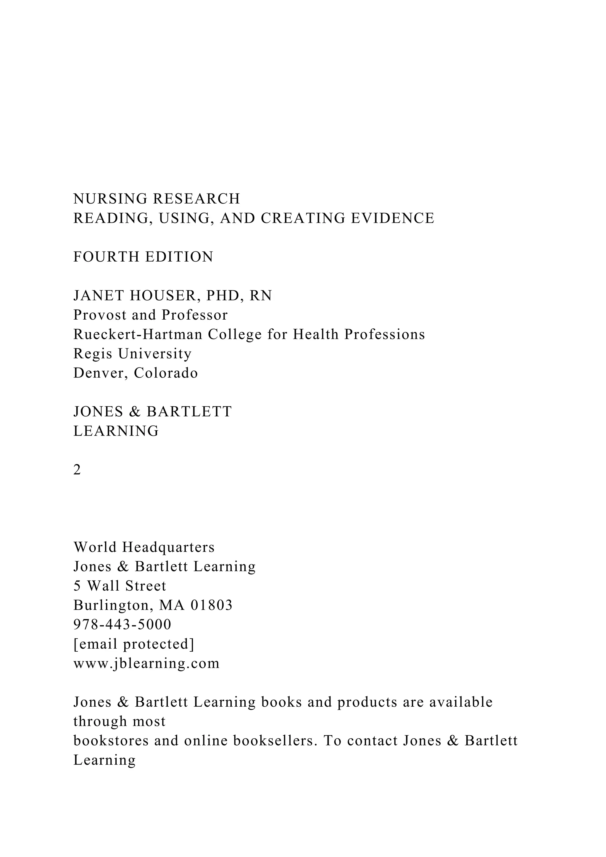 NURSING RESEARCHREADING, USING, AND CREATING EVIDENCE.docx