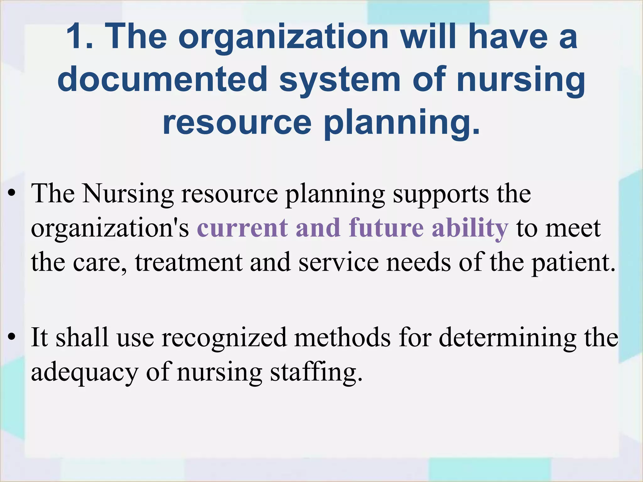 NABH-Nursing resource management | PPTX