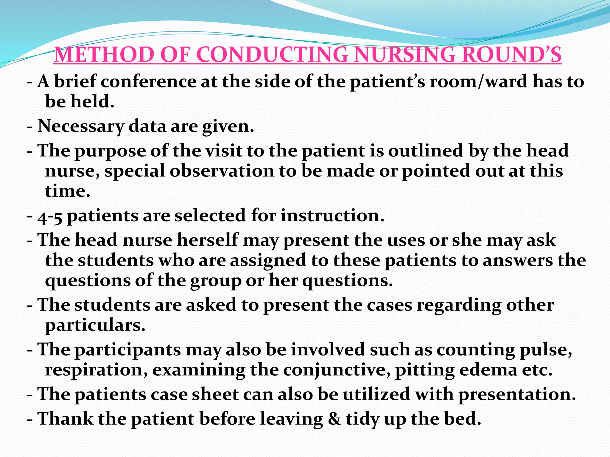 Nursing round | PPTX