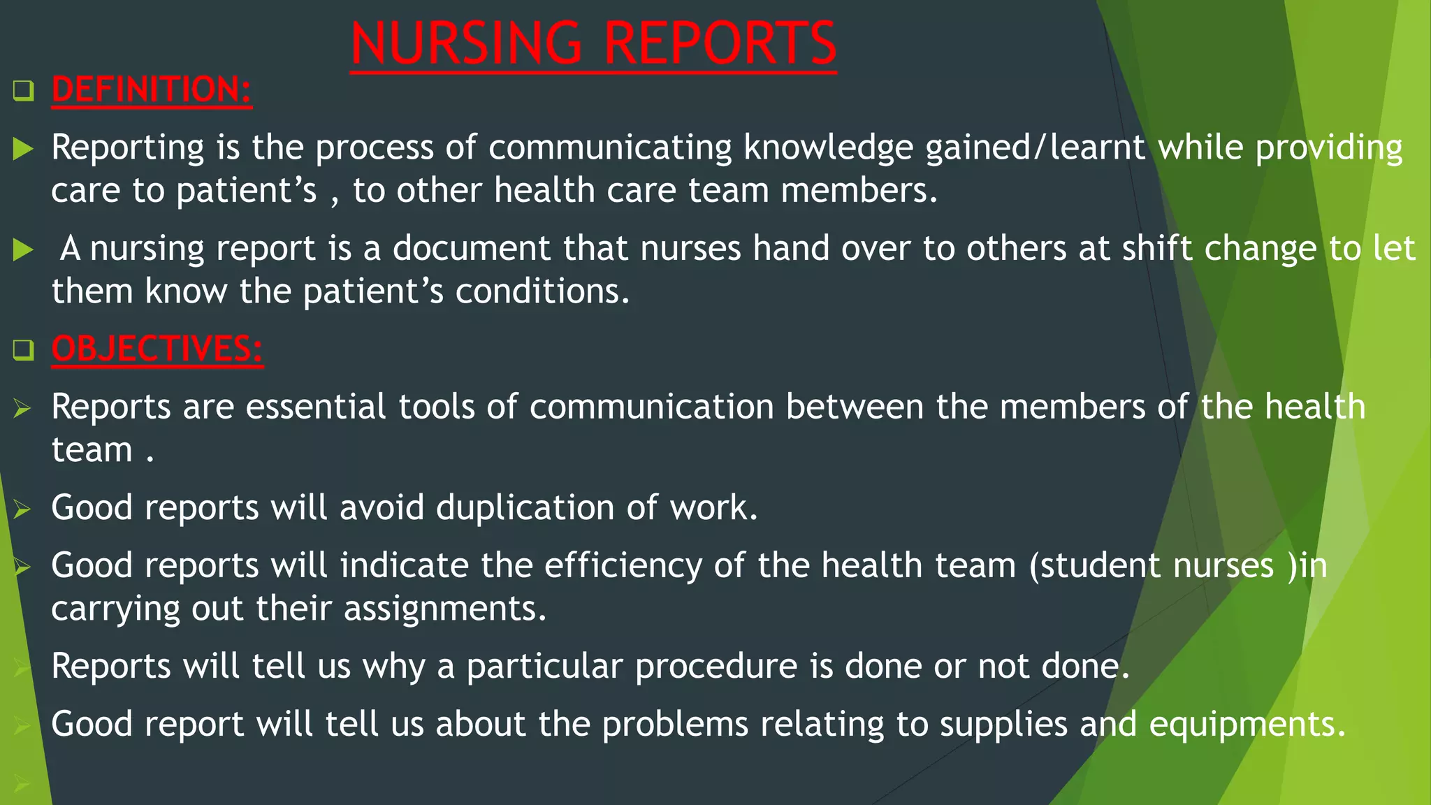 Nursing rounds and reports ppt | PPTX