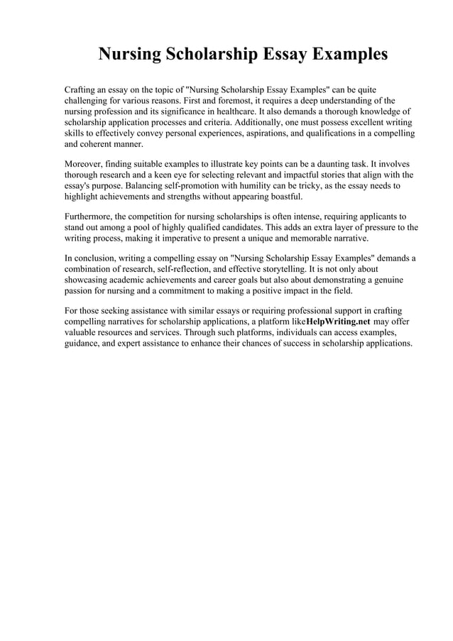 Nursing Scholarship Essay Examples. Cairn University | PDF Nursing Scholarship Essay Examples. Cairn University | PDF