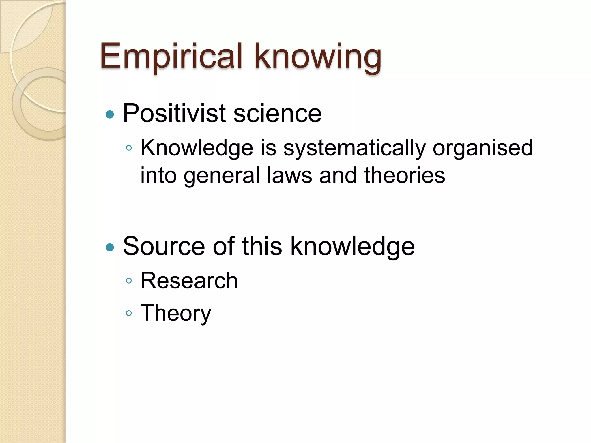 Nursings fundamental patterns of knowing | PPT