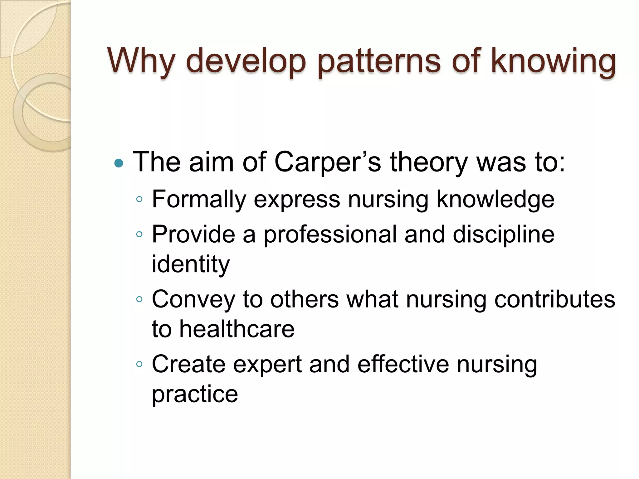 Nursings fundamental patterns of knowing | PPT