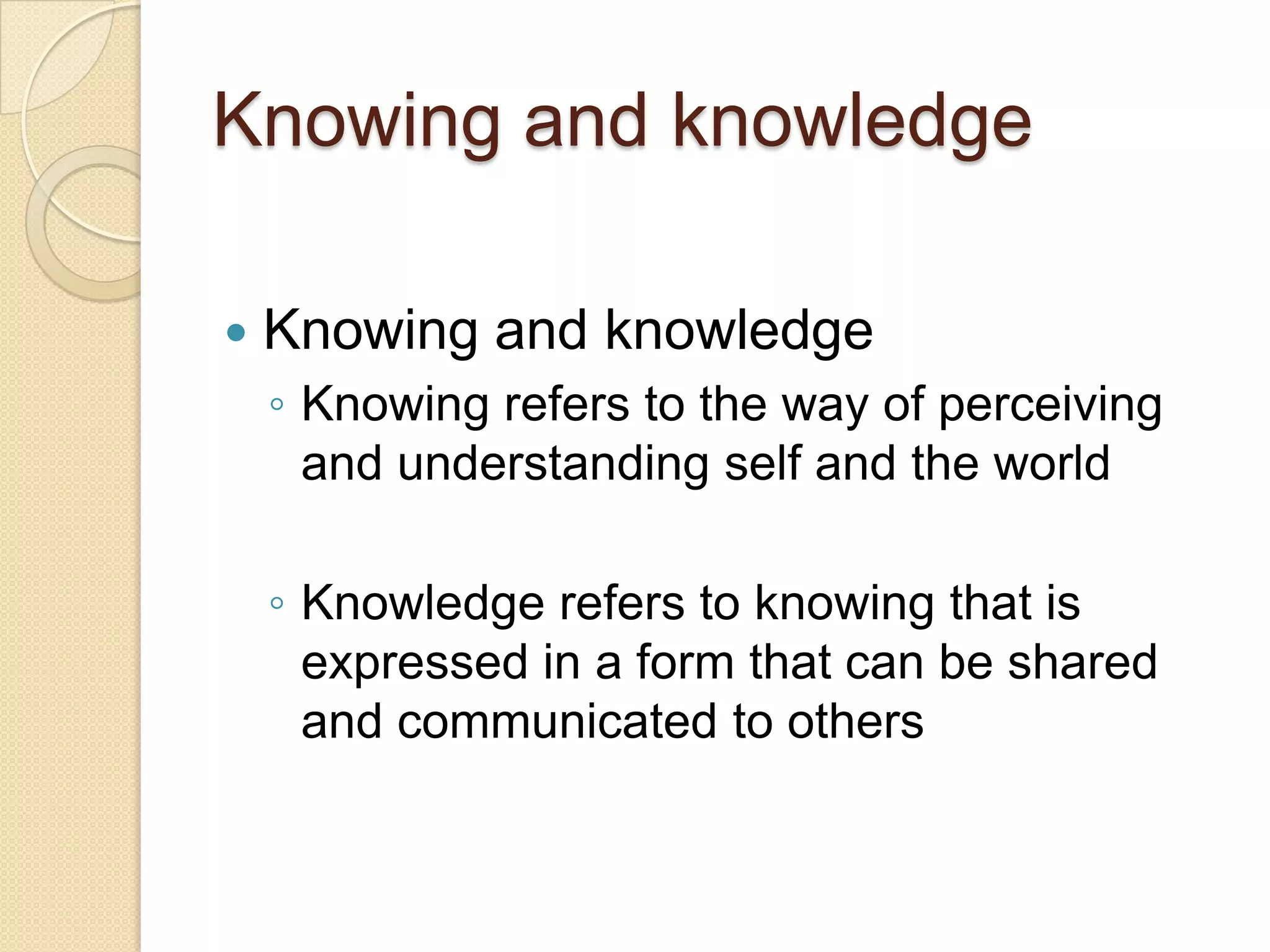 Nursings fundamental patterns of knowing | PPT