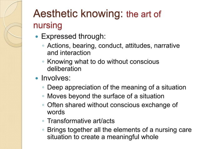 Nursings fundamental patterns of knowing | PPT | Family and Relationships