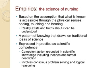 Nursings fundamental patterns of knowing | PPT