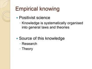 Nursings fundamental patterns of knowing | PPT