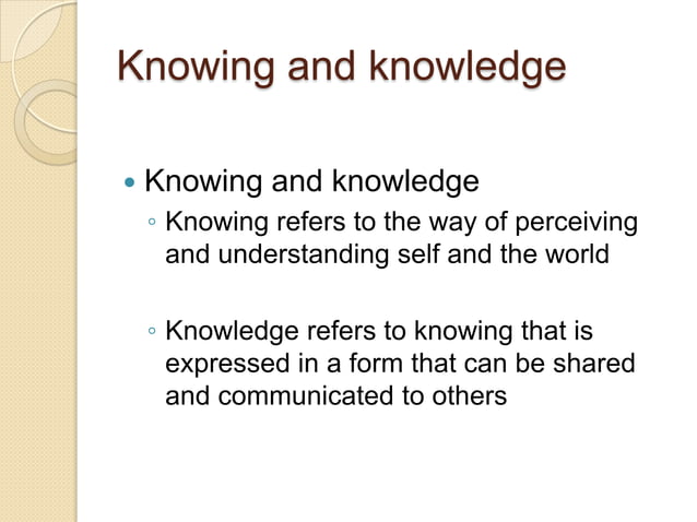 Nursings fundamental patterns of knowing | PPT | Family and Relationships