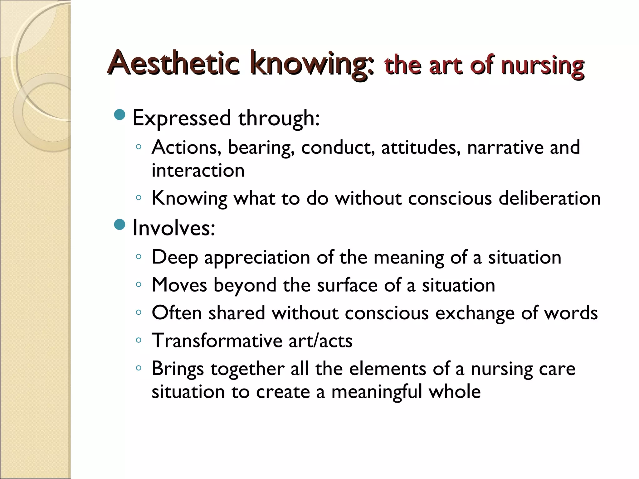 Nursings fundamental patterns of knowing | PPT