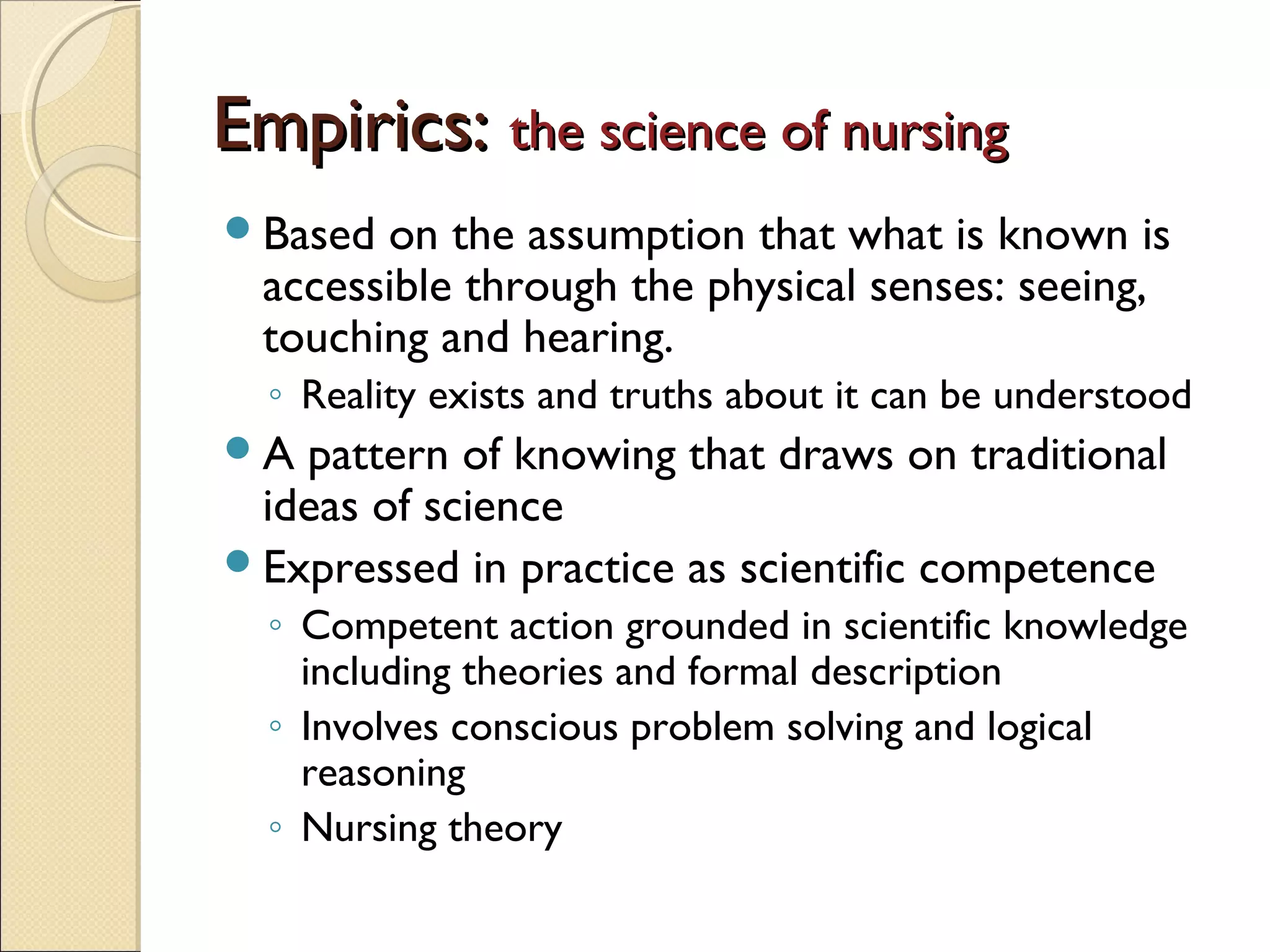 Nursings fundamental patterns of knowing | PPT