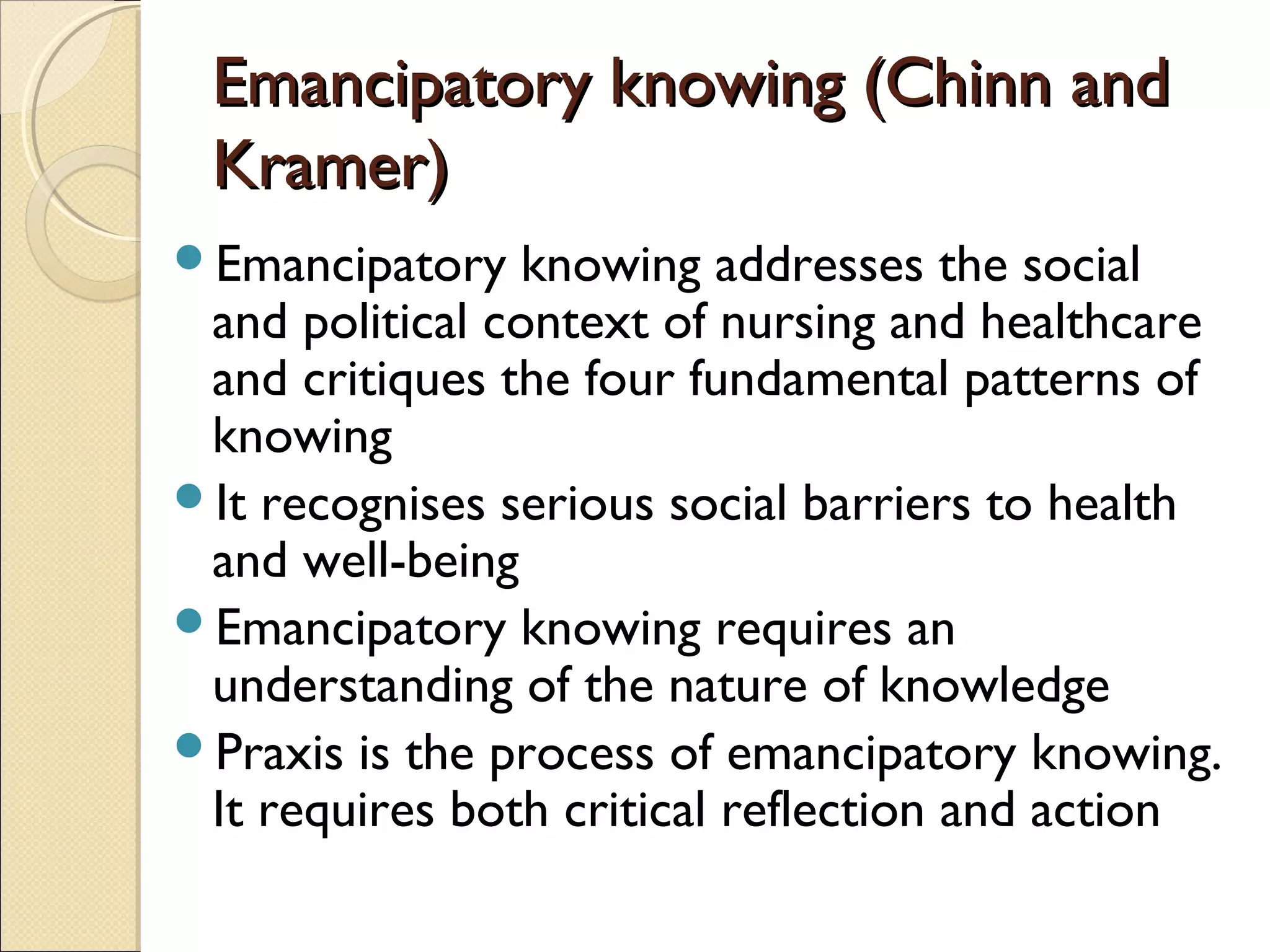 Nursings fundamental patterns of knowing | PPT