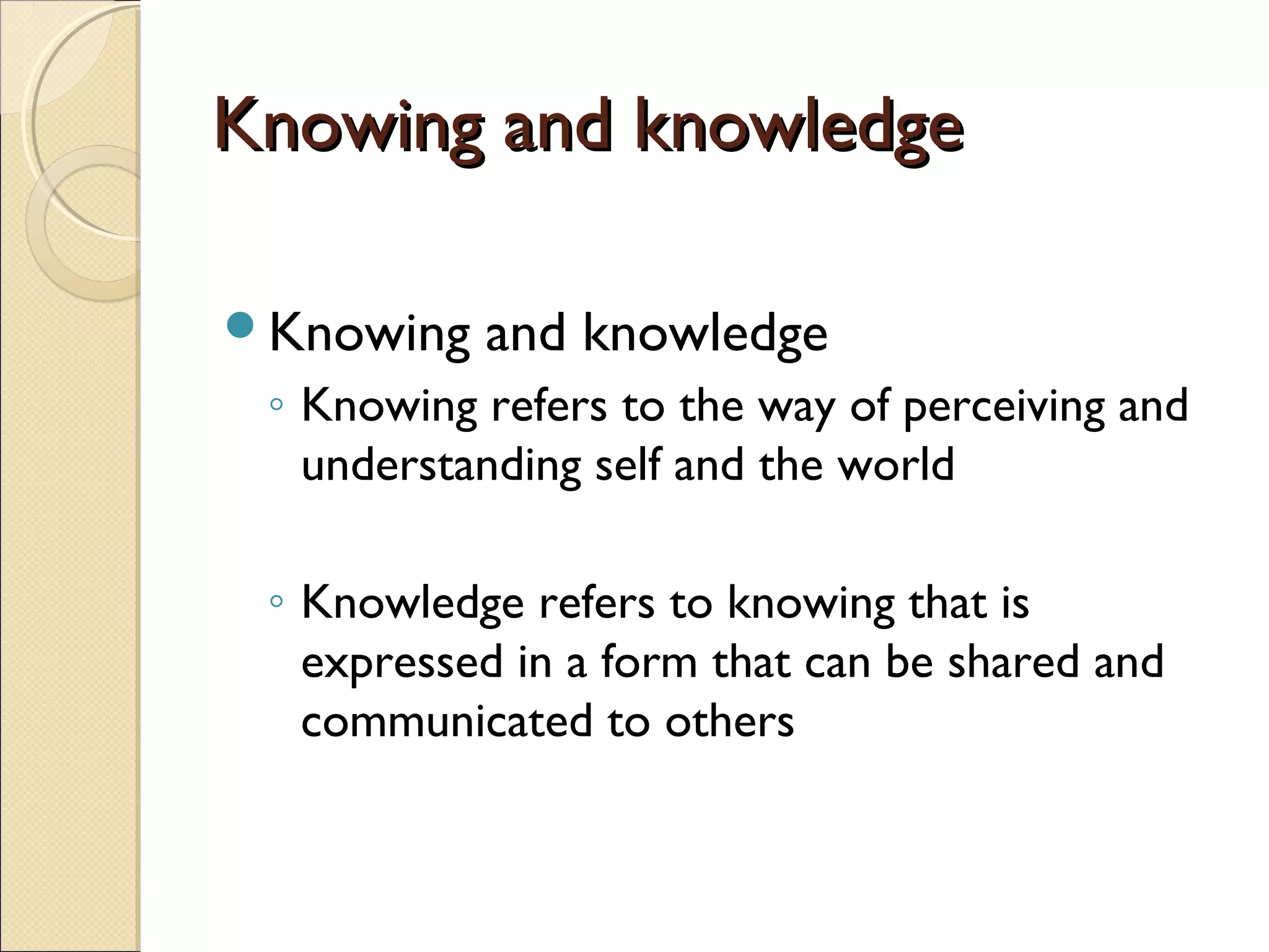 Nursings fundamental patterns of knowing | PPT
