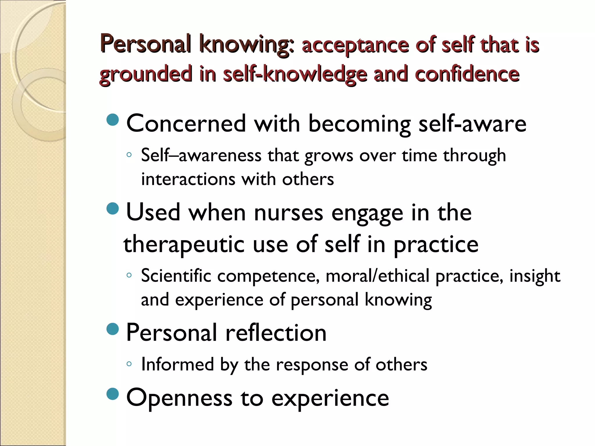 Nursings fundamental patterns of knowing | PPT