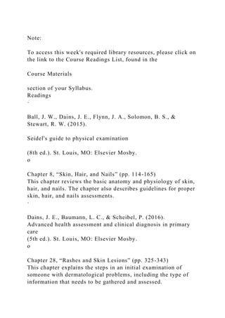 Nursing SOAP Note1 Differential Diagnosis for Skin ConditionsDiff.docx