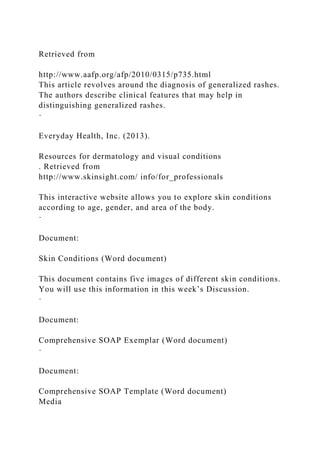 Nursing SOAP Note1 Differential Diagnosis for Skin ConditionsDiff.docx