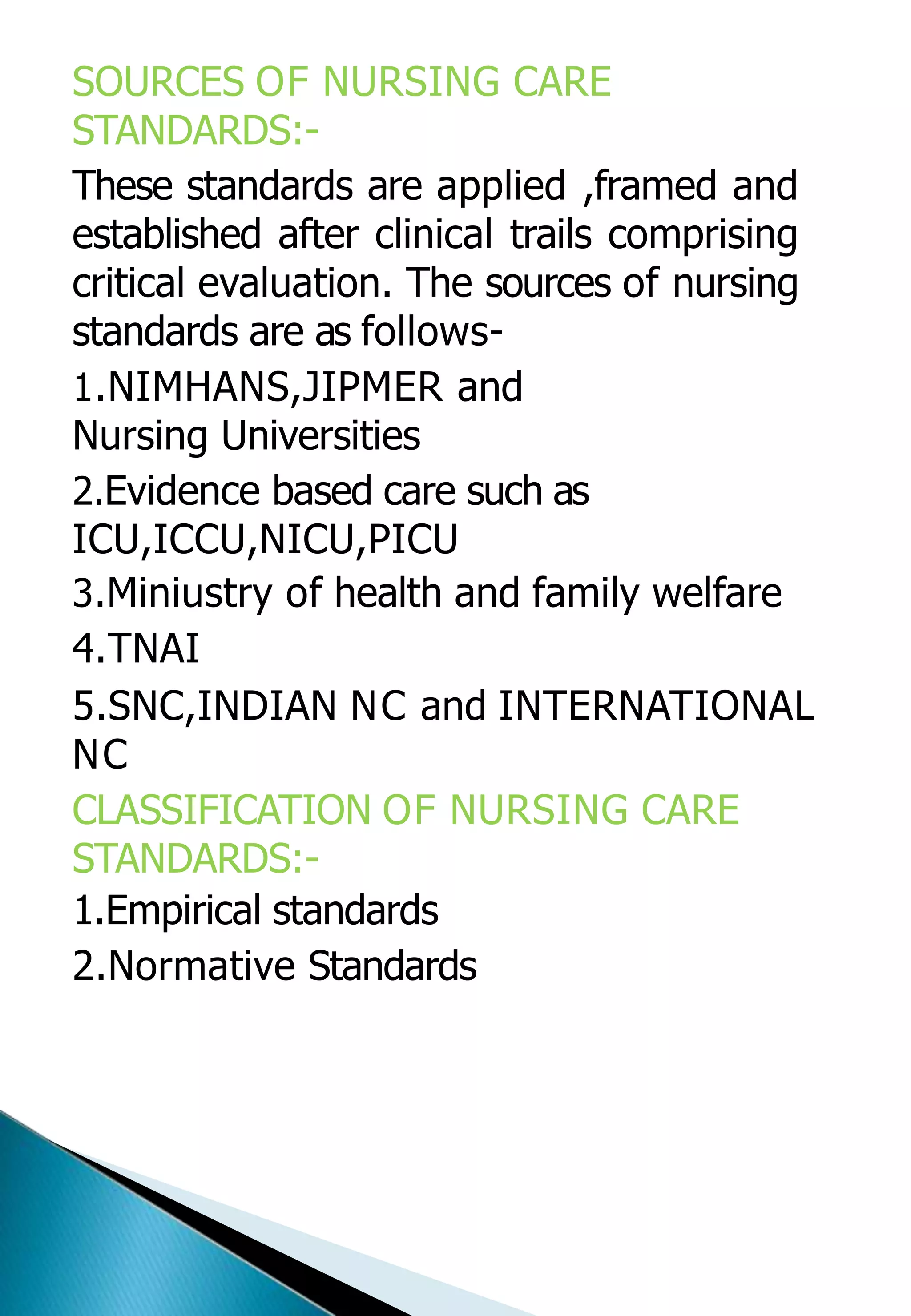 Nursing Standards and Policies | PPTX
