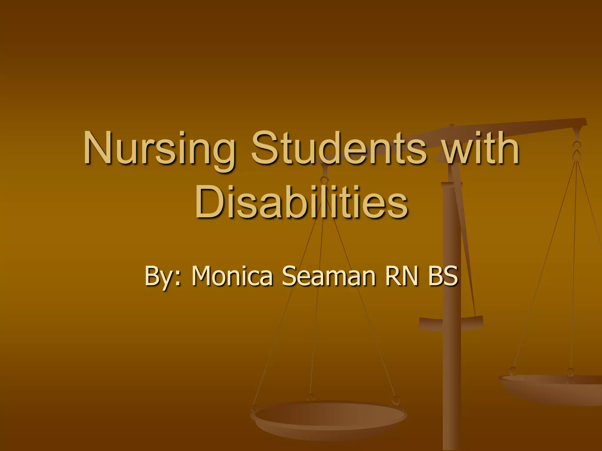Nursing students with disabilities | PPTX