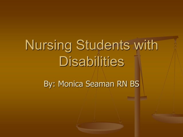 Nursing students with disabilities | PPTX