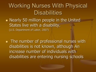 Nursing students with disabilities | PPTX