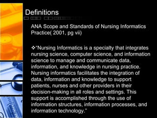 Nursing technology informatics presentation | PPTX