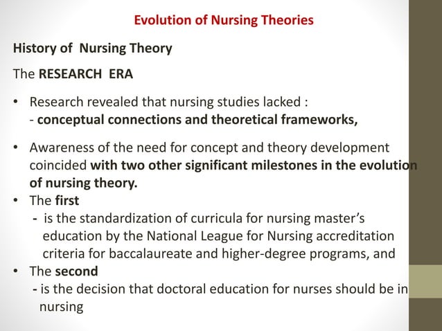 NURSING THEORIES.pptx | Postgraduate Education | College Education