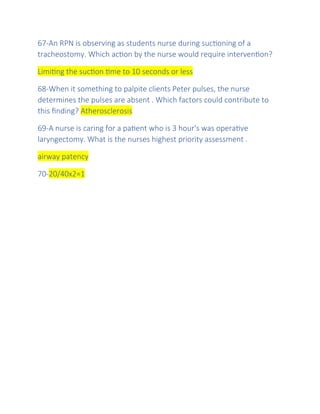 Nursing Theory3 FInal EXAM-Notes Practical Nursing | PDF
