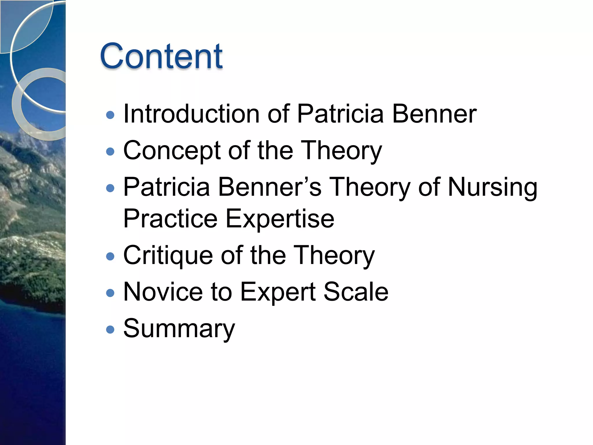 Nursing theory, expertise model | PPT