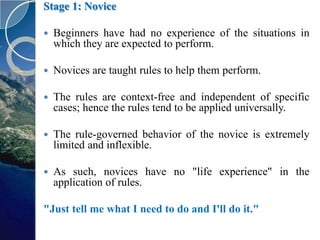 Nursing theory, expertise model | PPT