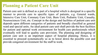 Nursing Unit Management, patient care unit, physical layout of nursing ...