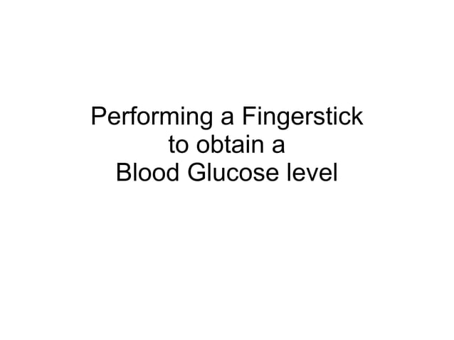 NursingWiki Fingerstick | PPT