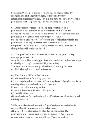 NursingWorld Code of Ethics Code of Ethics for Nurses .docx