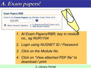 Orientation to NUS Medical/Science Library for Nursing Freshmen | PPT