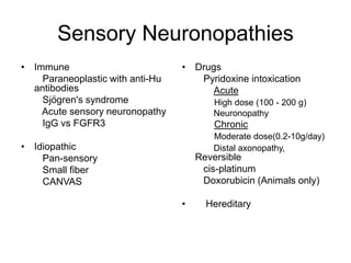 Sensory Neuropathy and neuronopathy : Case scenario and Approach | PPT