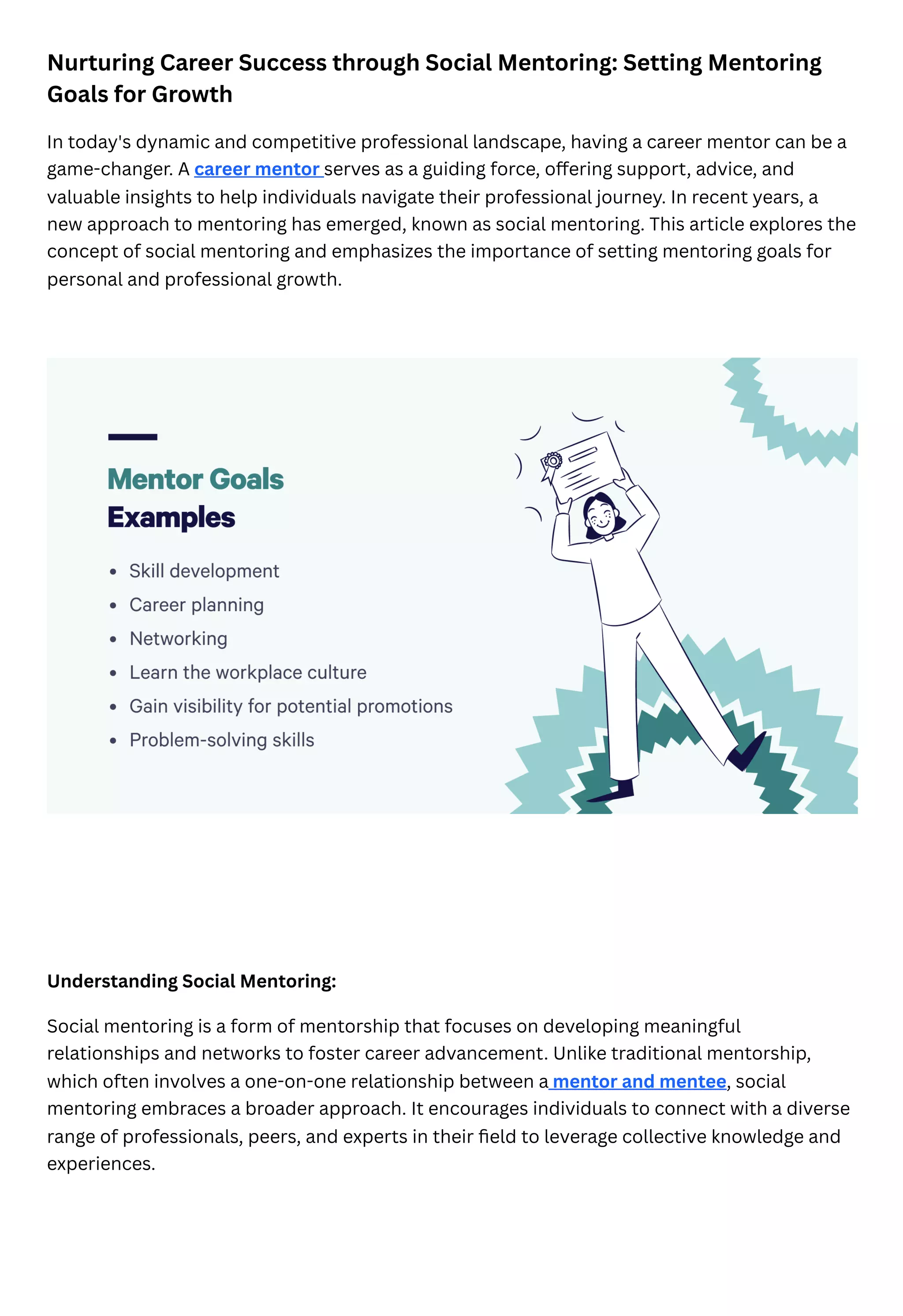 Nurturing Career Success through Social Mentoring Setting Mentoring Goals for Growth.pdf ...