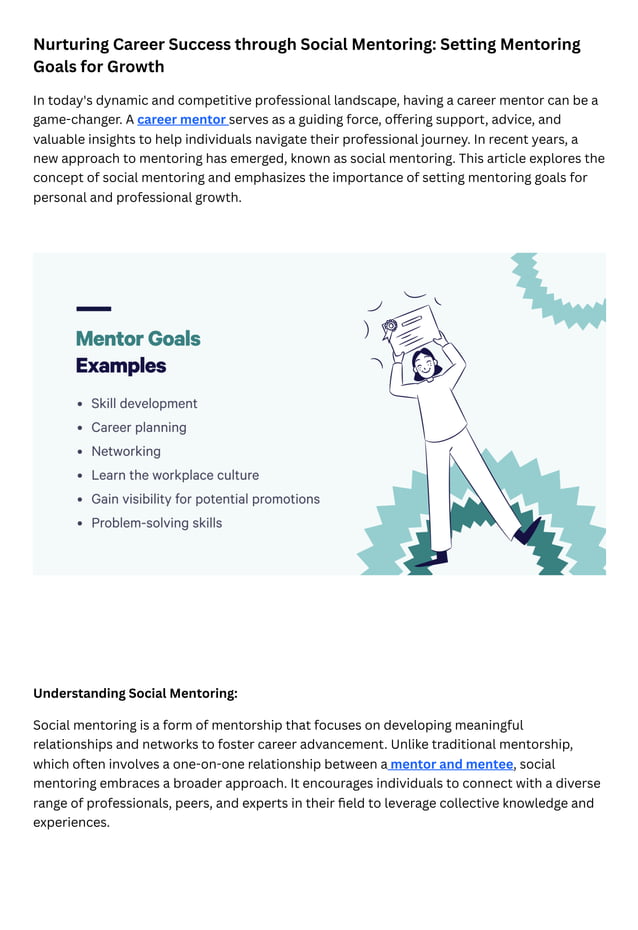 Nurturing Career Success through Social Mentoring Setting Mentoring Goals for Growth.pdf ...