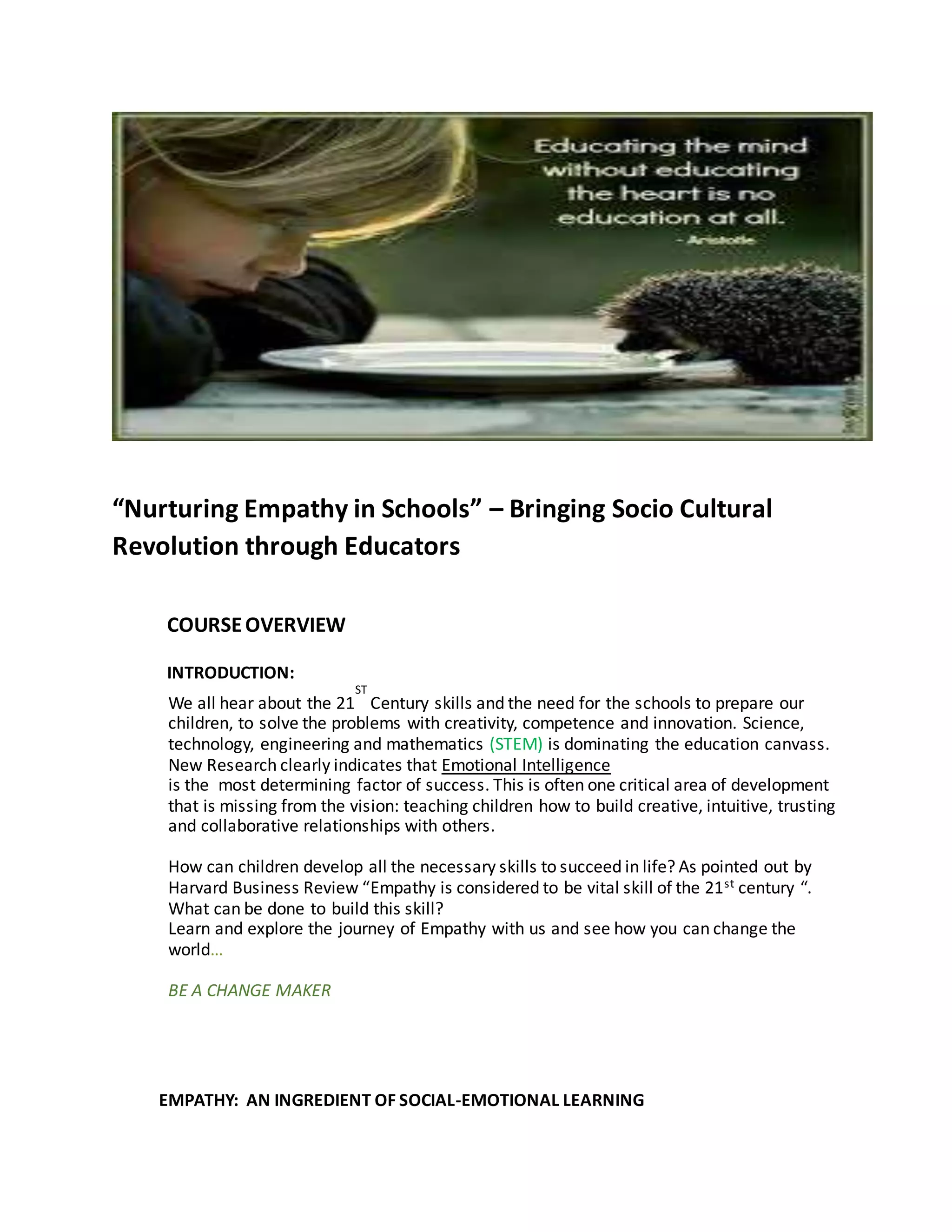 Nurturing Empathy in Schools Course 1 | PDF Nurturing Empathy in Schools Course 1 | PDF